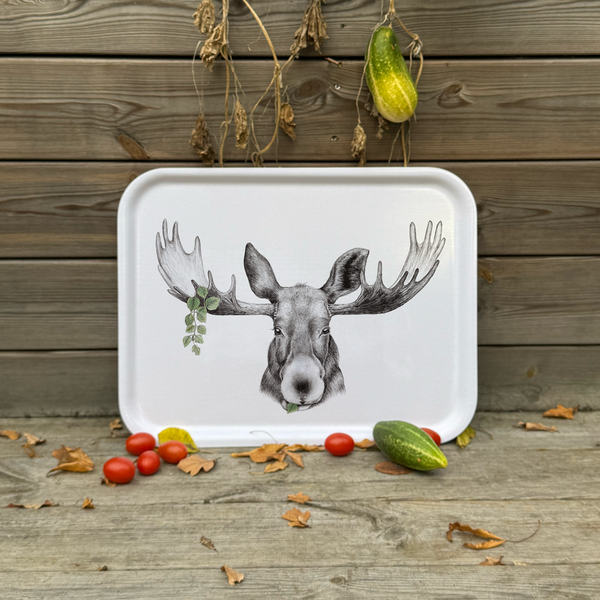 Rectangular Tray - Moose - Forest Prince by Charlotte Nicolin