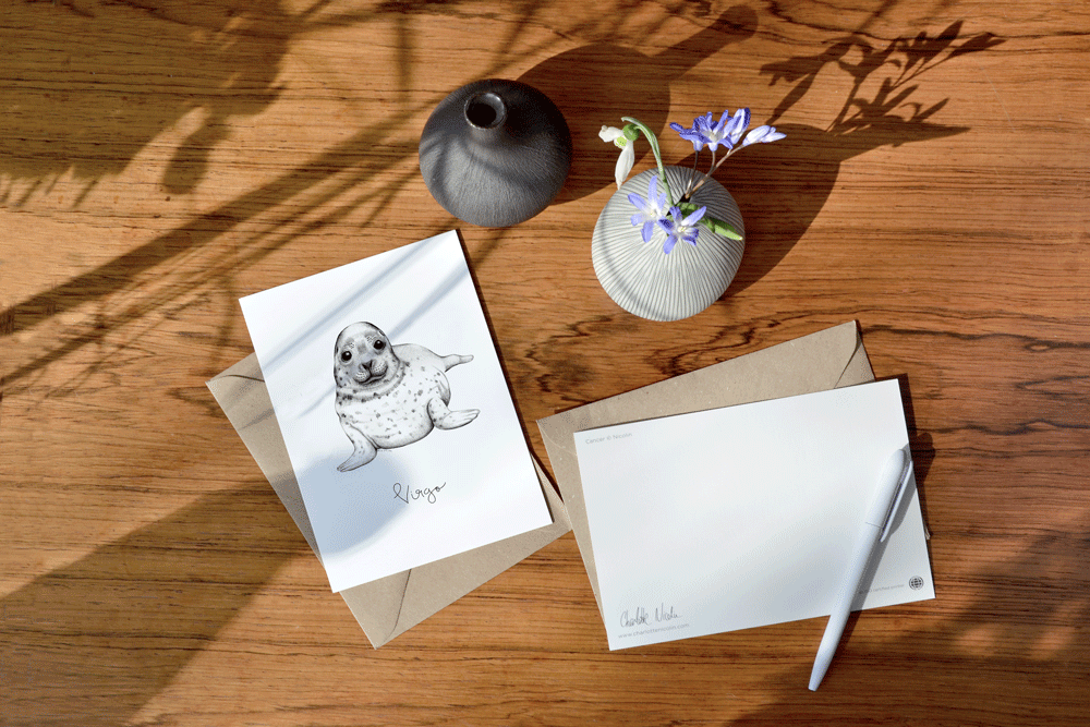 Art card - Astrology card - Seal - Print Virgo by Charlotte Nicolin